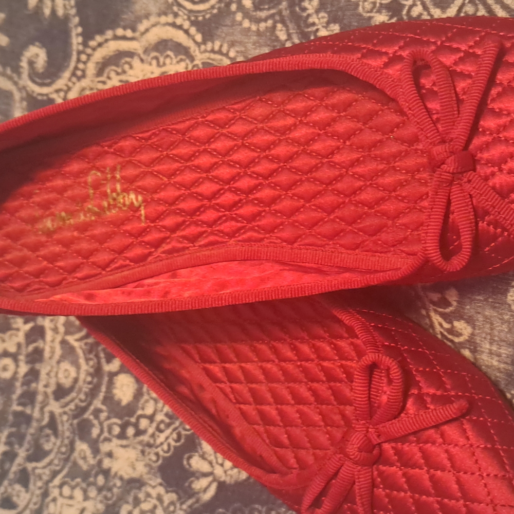 Sam & Libby Red Quilted Ballet Flats Size 7 - Gem